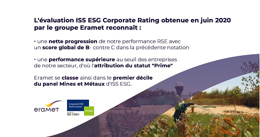 La performance RSE d’Eramet reconnue par ISS ESG avec l’obtention du ...