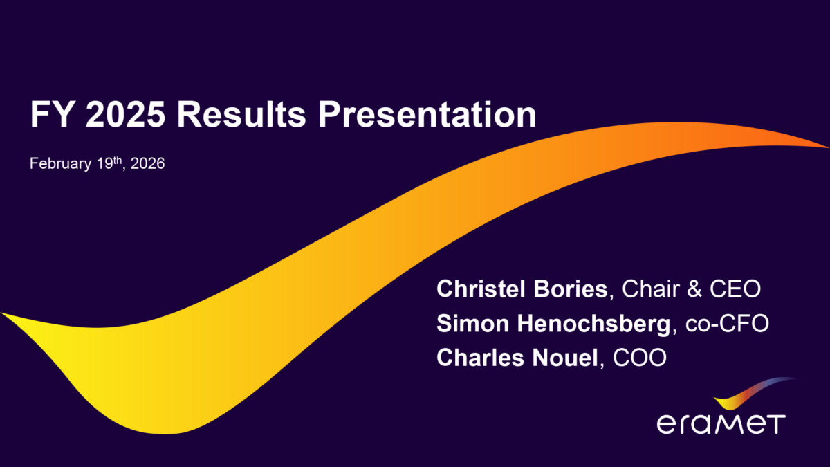 Eramet: 2025 full-year results presentation - 19 February 2026 - News ...